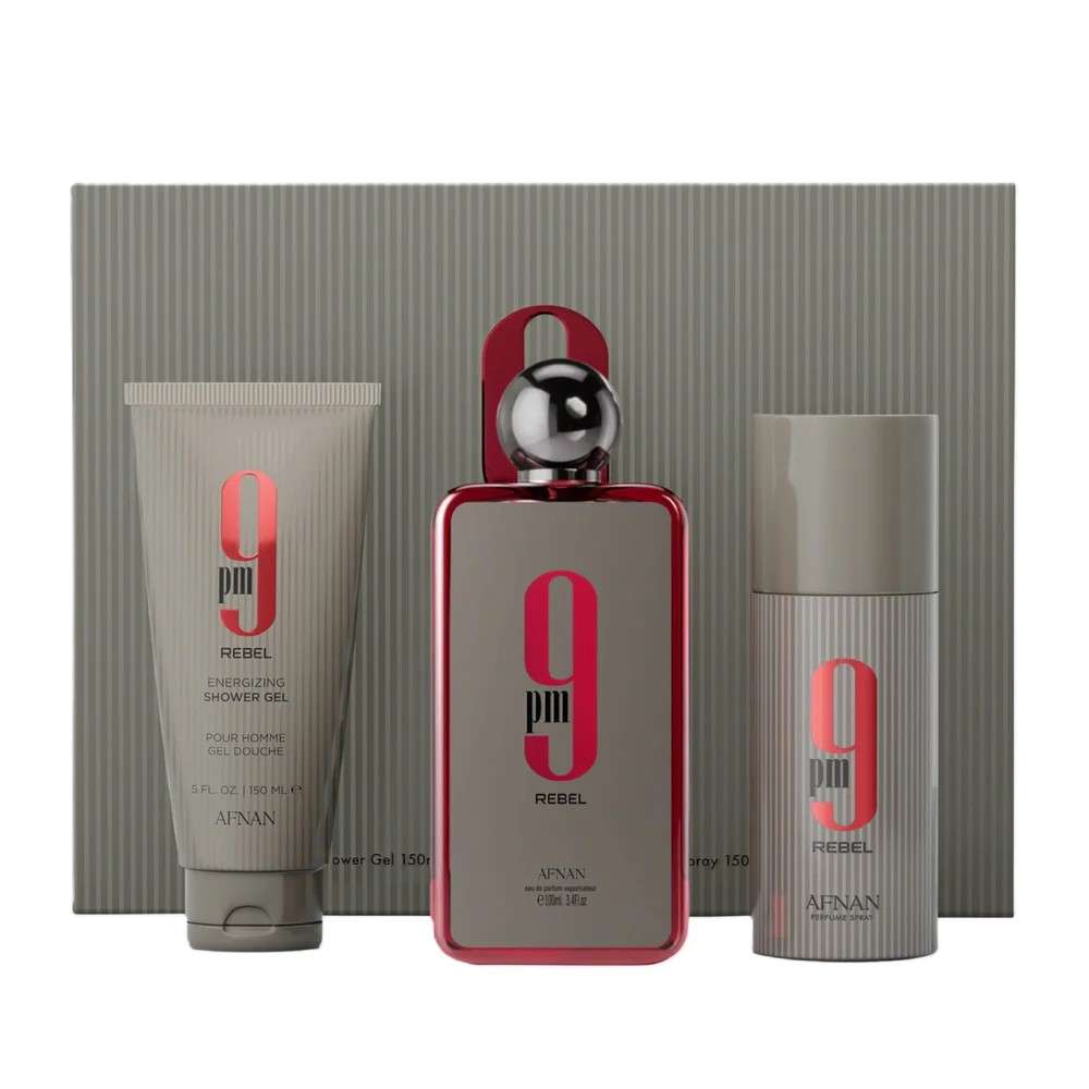 Afnan 9 pm Rebel EDP 100 ml + Bodyspray 150 ml + SG 150 ml ...