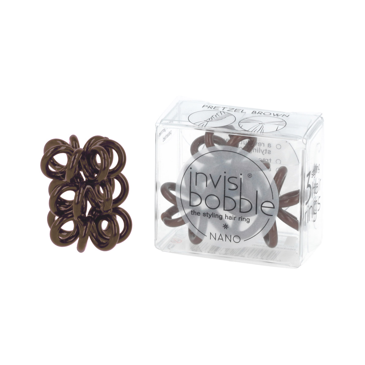 Invisibobble NANO Pretzel Brown - Haargummi - 3 Stück | Haare | Parfuem365